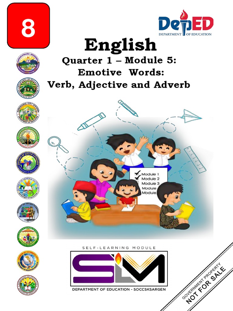 English: Quarter 1 - Module 5: Emotive Words: Verb, Adjective and ...