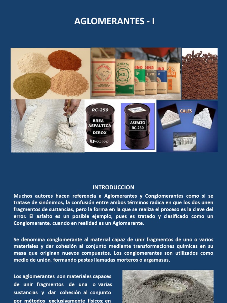 Aglomerantes - I | PDF | Yeso | Arcilla