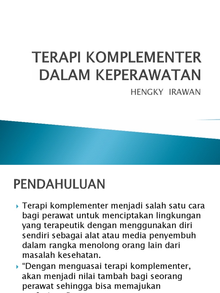 Terapi Komplementer Dalam Keperawatan | PDF