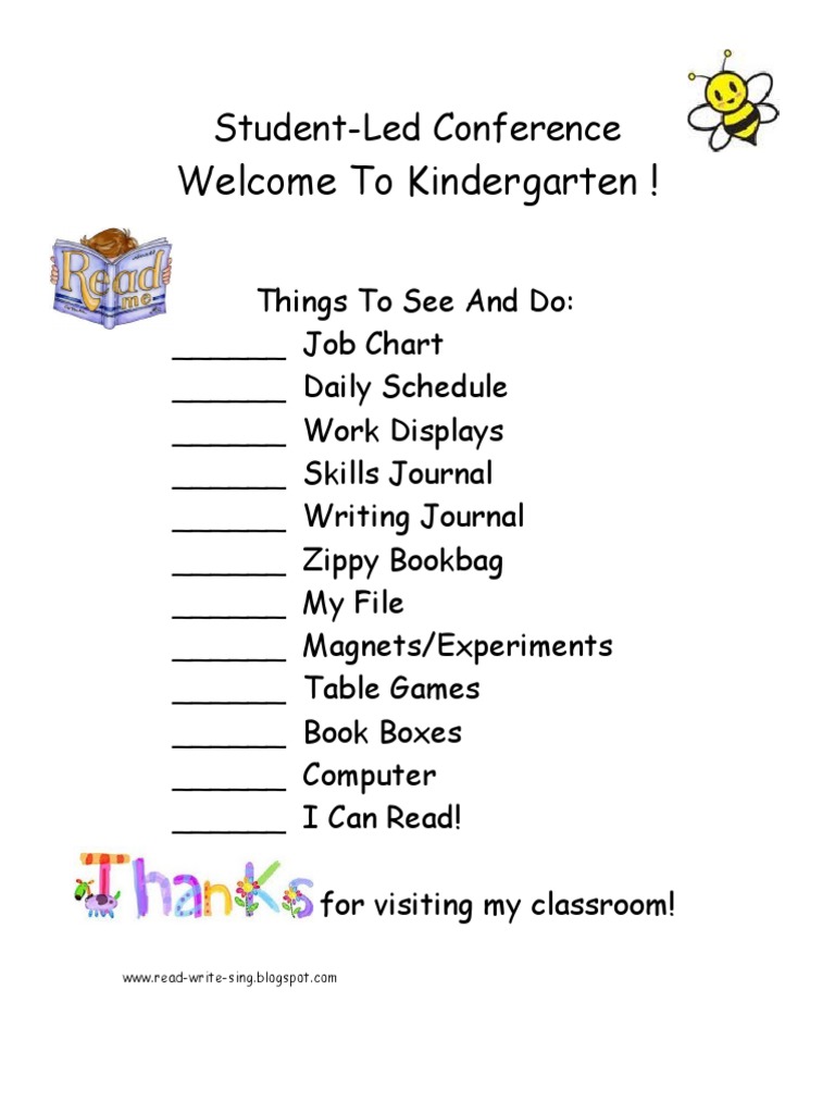 Kindergarten Student-Led Conference Guide | PDF