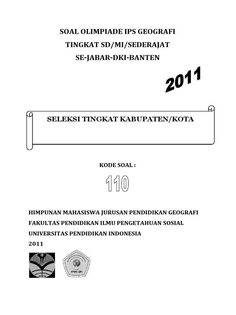 Soal Olimpiade Ips Geografi Tingkat SD Mi HMJP Geografi | PDF