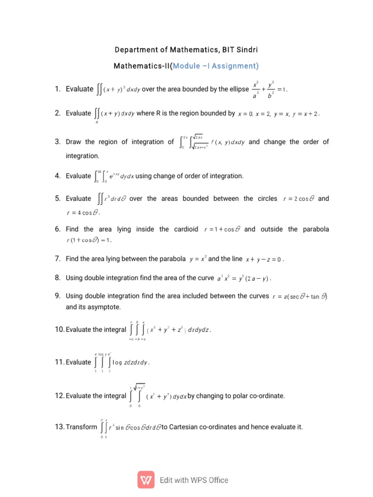 Double and Triple Integration | PDF