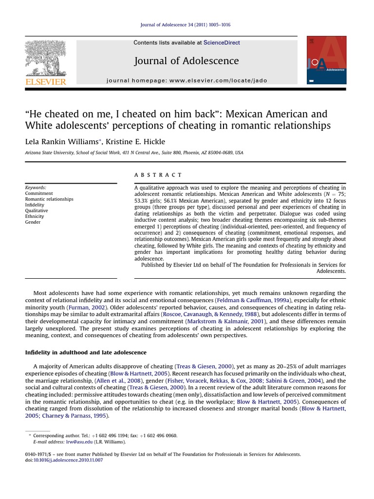 Cheating | PDF | Infidelity | Adolescence