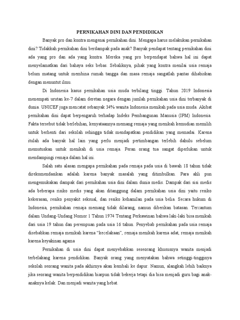 Pernikahan Dini | PDF