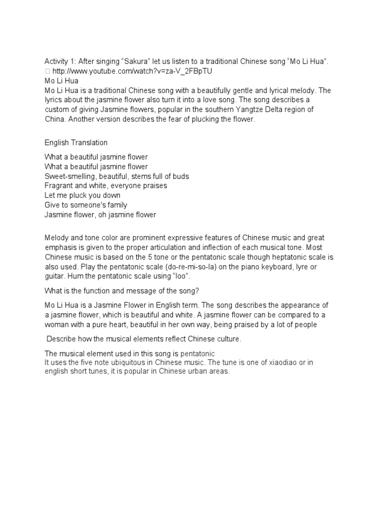 Vocal and Instrumental Music of China and Korea | PDF | Performing Arts ...