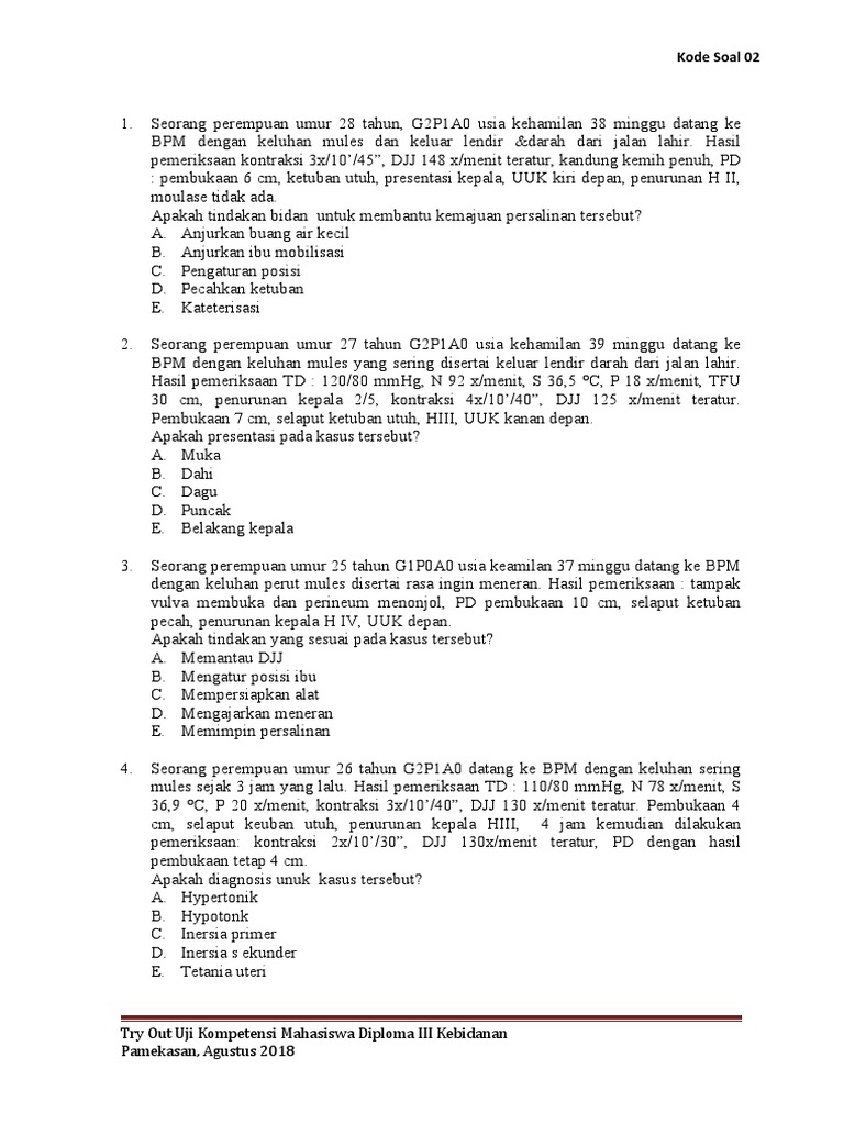 Kode 2 Ukom 2018 | PDF