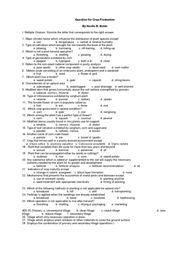 Cropsci Crop-Production | PDF | Tillage | Seed
