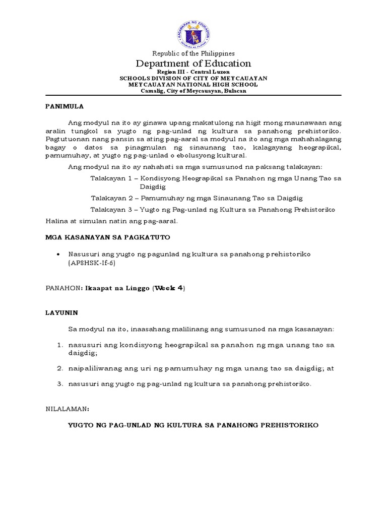 AP 8 Q1 Module 3 Yugto NG Pag Unlad | PDF