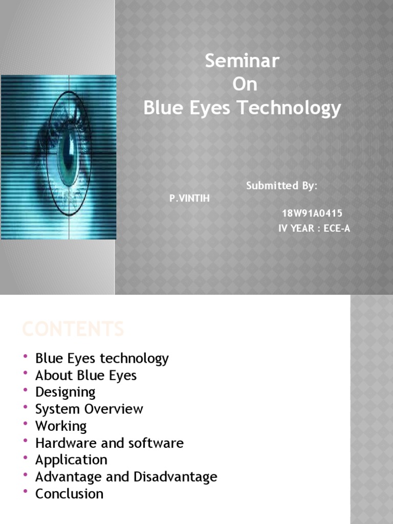 Blue Eyes Technology Seminar Overview | PDF | Bluetooth | Data Acquisition