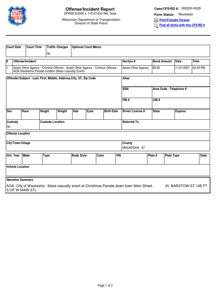 Incident Report | PDF | Police Car | Crimes