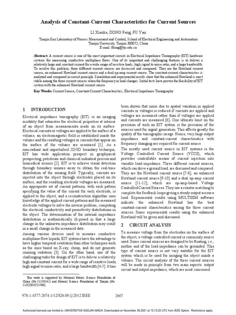 Analysis of Constant-Current Characteristics For Current Sources | PDF ...