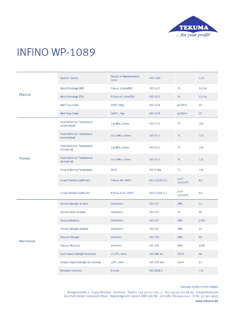 Pc+abs - Tekuma Infino WP-1089 | PDF | Materials | Mechanical Engineering