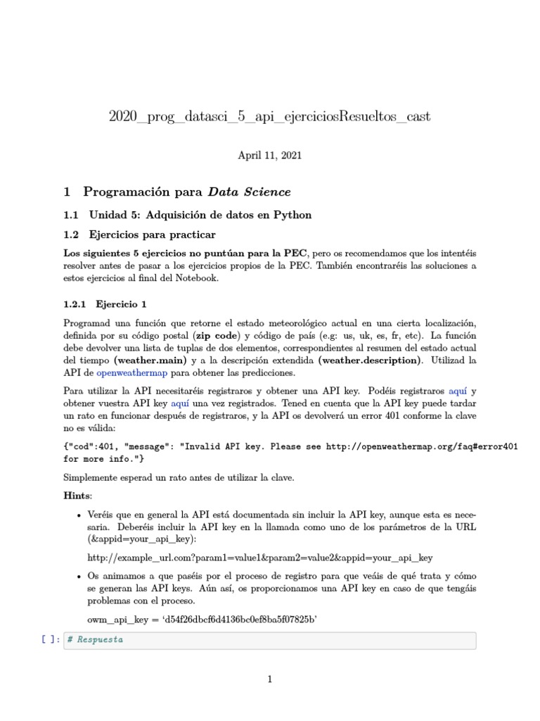 Prog Datasci 5 API EjerciciosResueltos | PDF | Genoma | Adn