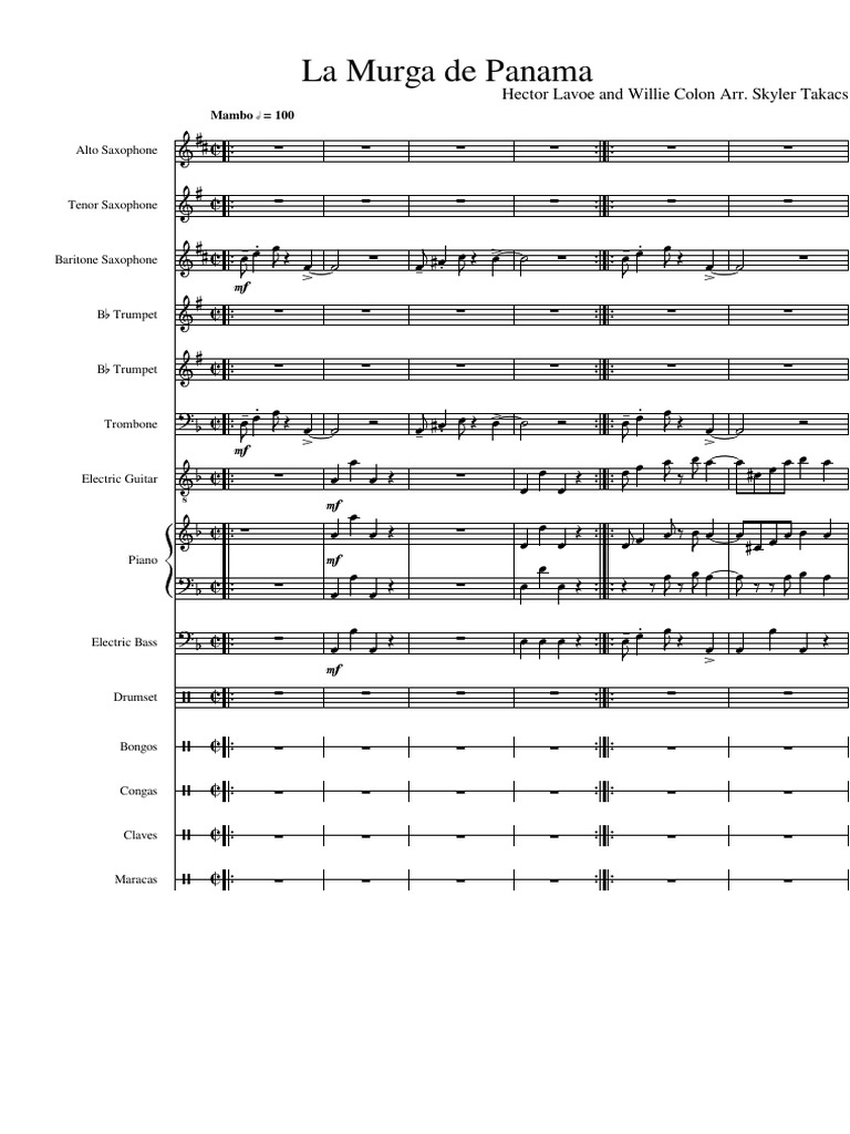 La Murga de Panamá (Héctor Lavoe) - Big Band | PDF | Performing Arts ...