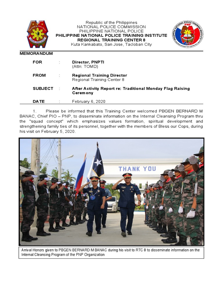 PBGEN Banac's Visit on PNP Cleansing Program | PDF