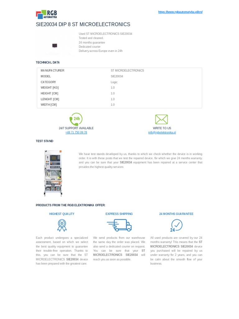 Sie20034 ST Microelectronics - Product Information | PDF | Packaging ...