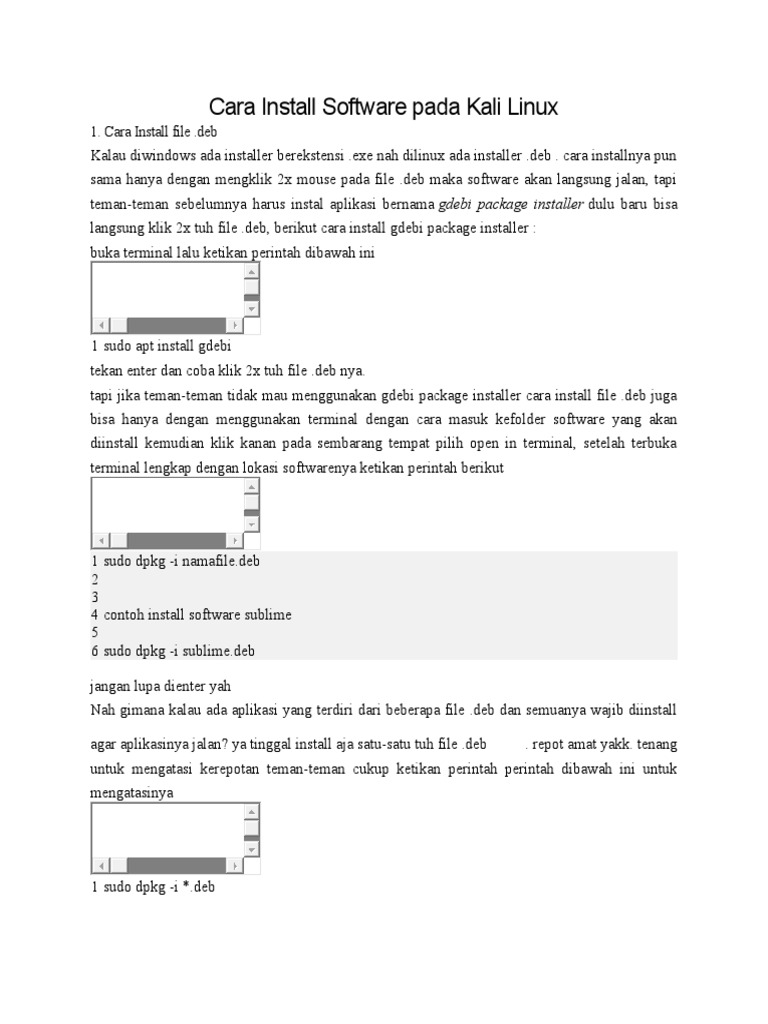 Cara Install Software Pada Kali Linux | PDF
