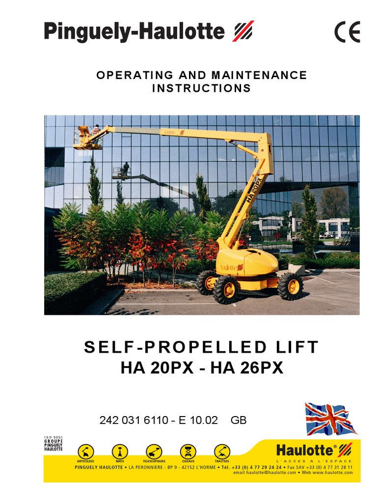 HA 20PX & HA 26PX Lift Manual | PDF | Safety | Wound