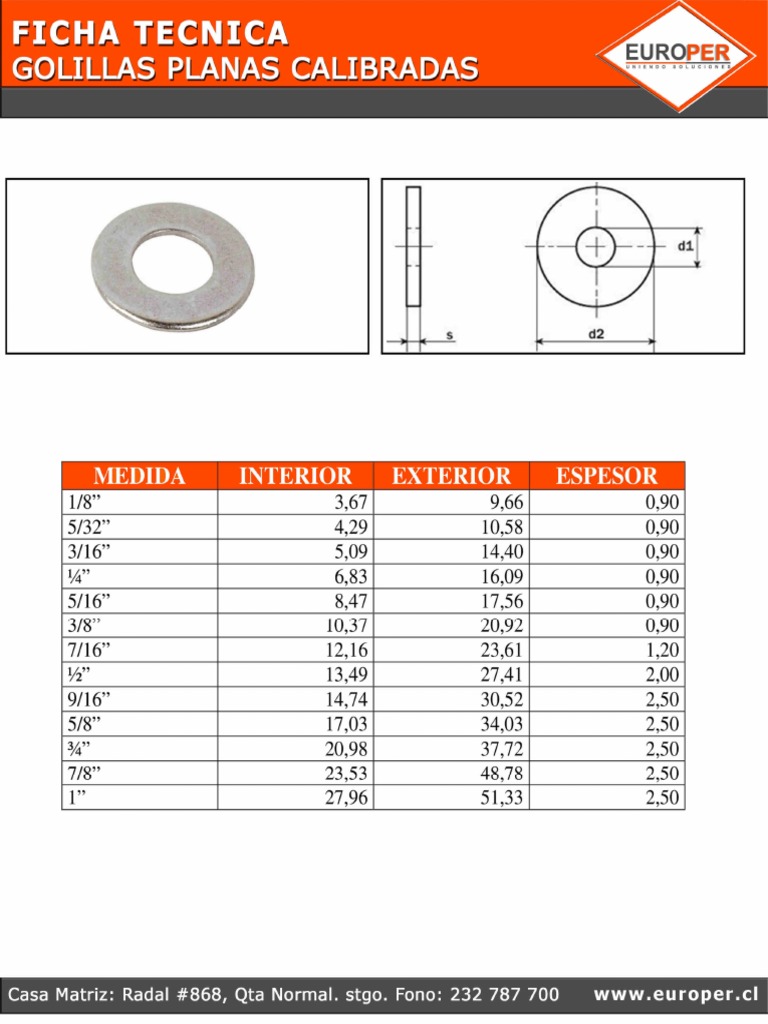Ficha Tecnica Golillas Planas Calib. | PDF