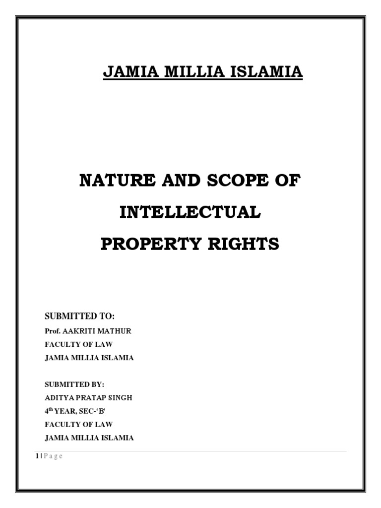 Ipr Project - Aditya Pratap Singh | PDF | Trade Secret | Patent