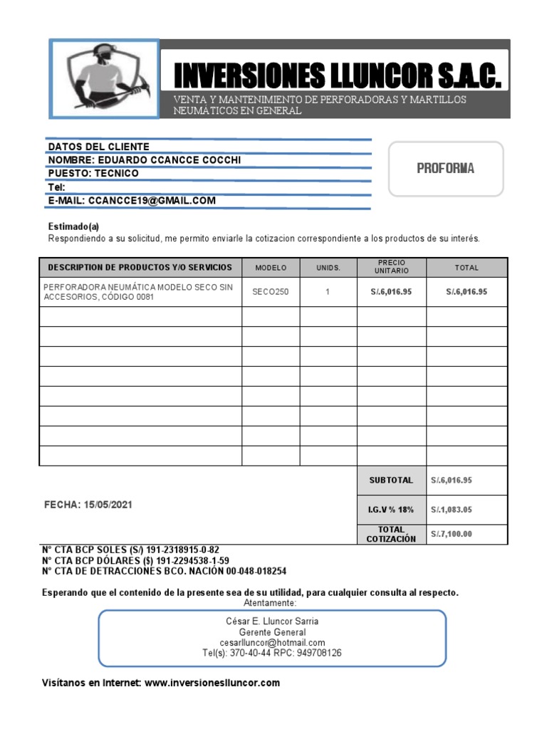Formato Proforma | PDF