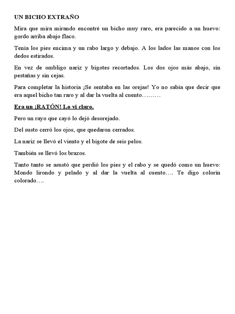 Un Bicho Extraño | PDF