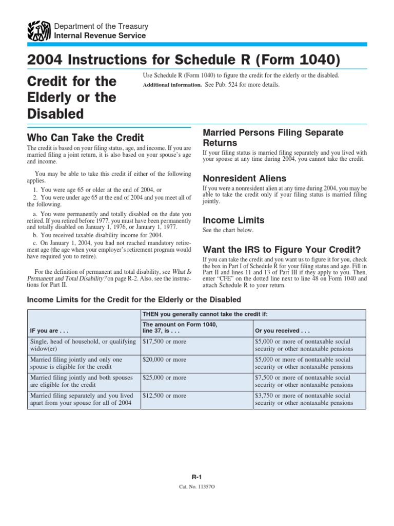 2004 IRS Schedule R Instructions | PDF | Social Security (United States ...