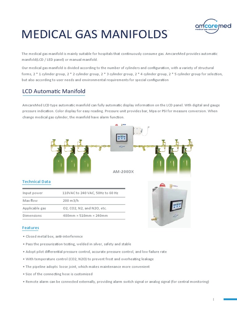 MEDICAL GAS MANIFOLDS | PDF | Liquid Crystal Display | Mechanical ...