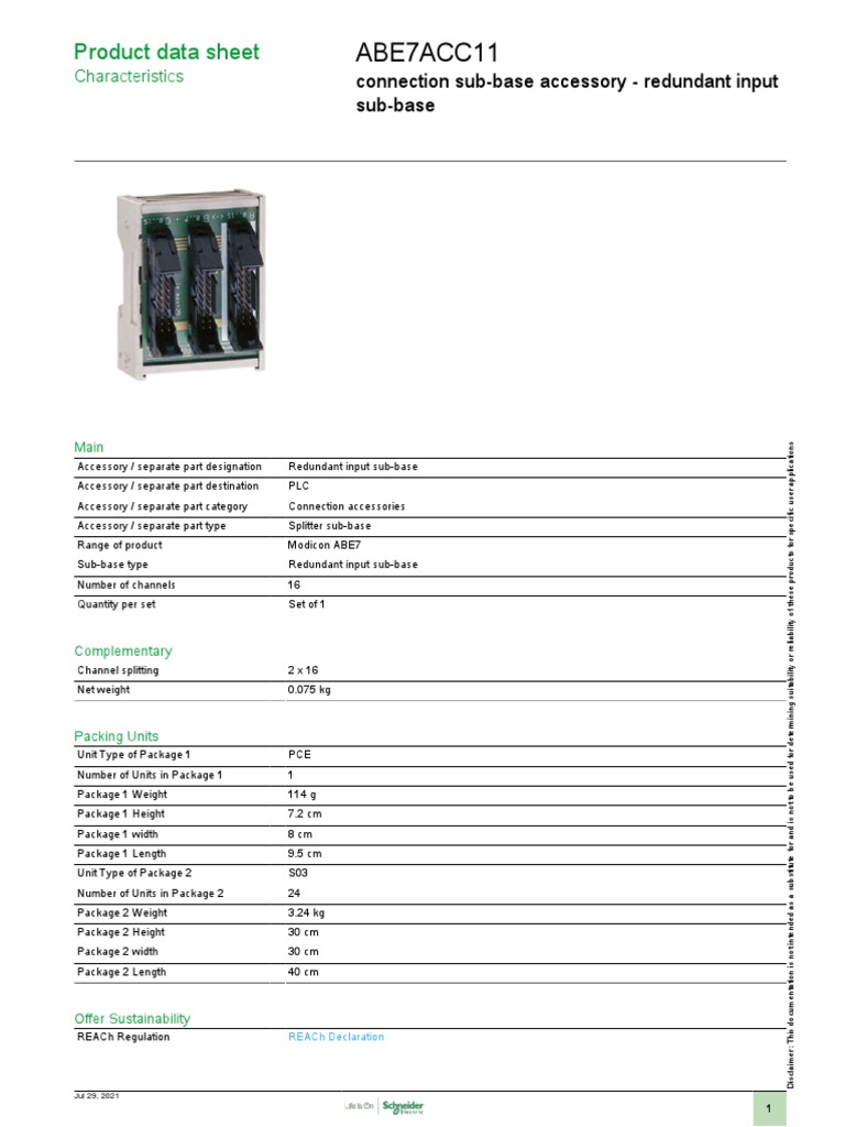 Modicon ABE7 - ABE7ACC11 | PDF