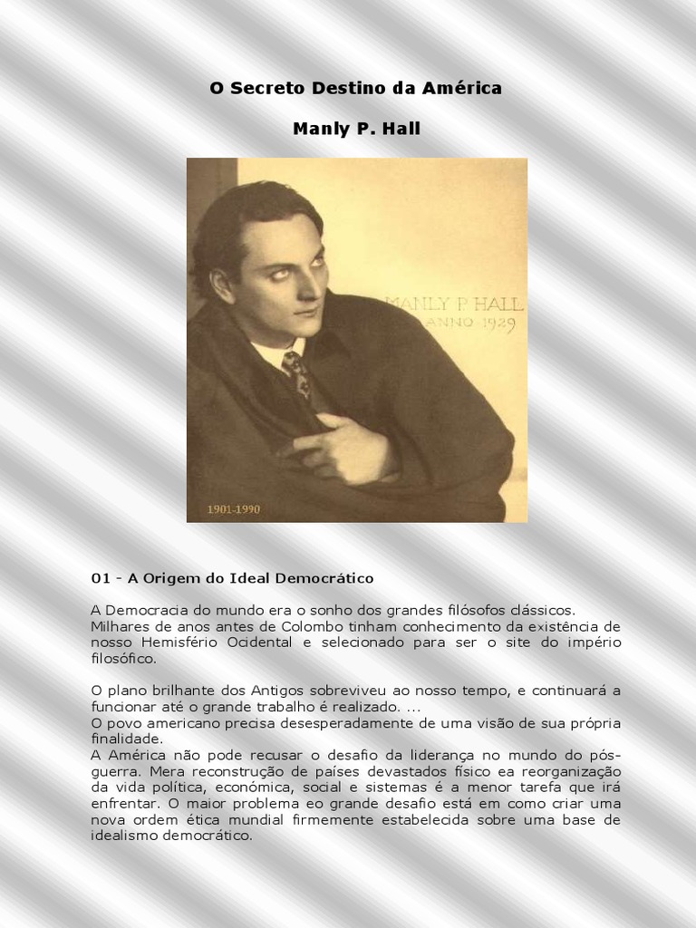 O Secreto Destino Da América - Manly P. Hall | PDF | Akhenaton | Humano