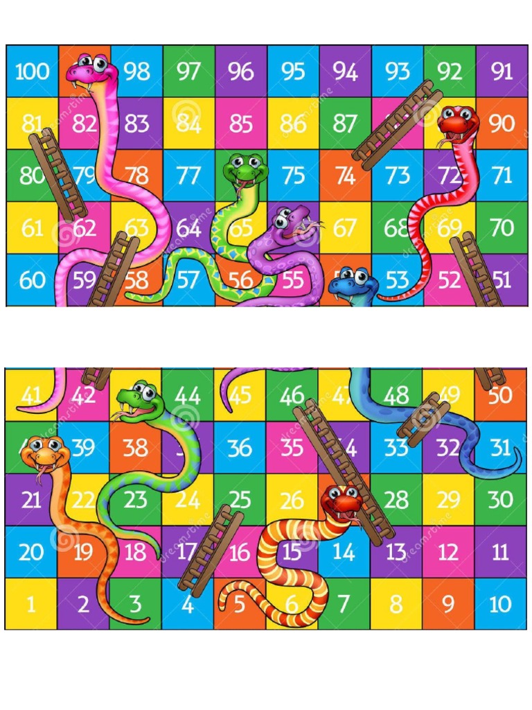Serpientes y Escaleras para Imprimir y Jugar | PDF