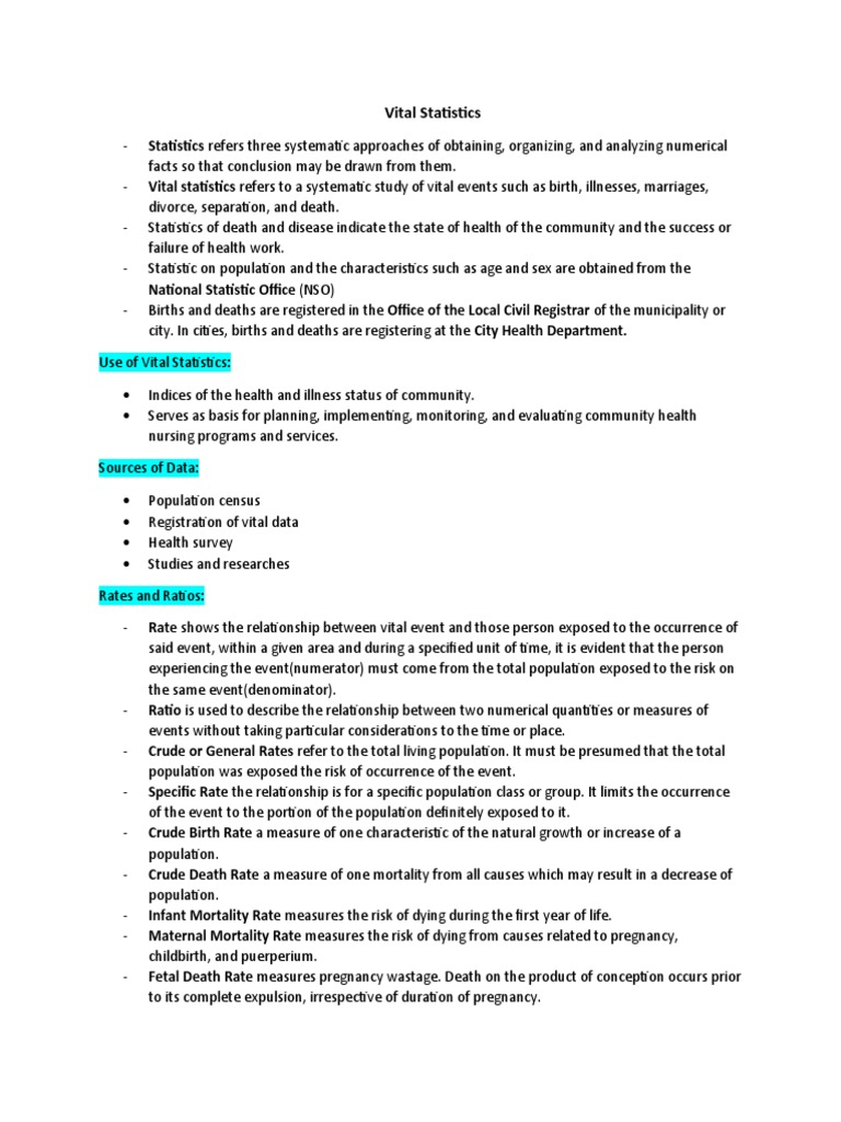 Vital Signs&FHSIS Assignment | PDF | Mortality Rate | Infant Mortality