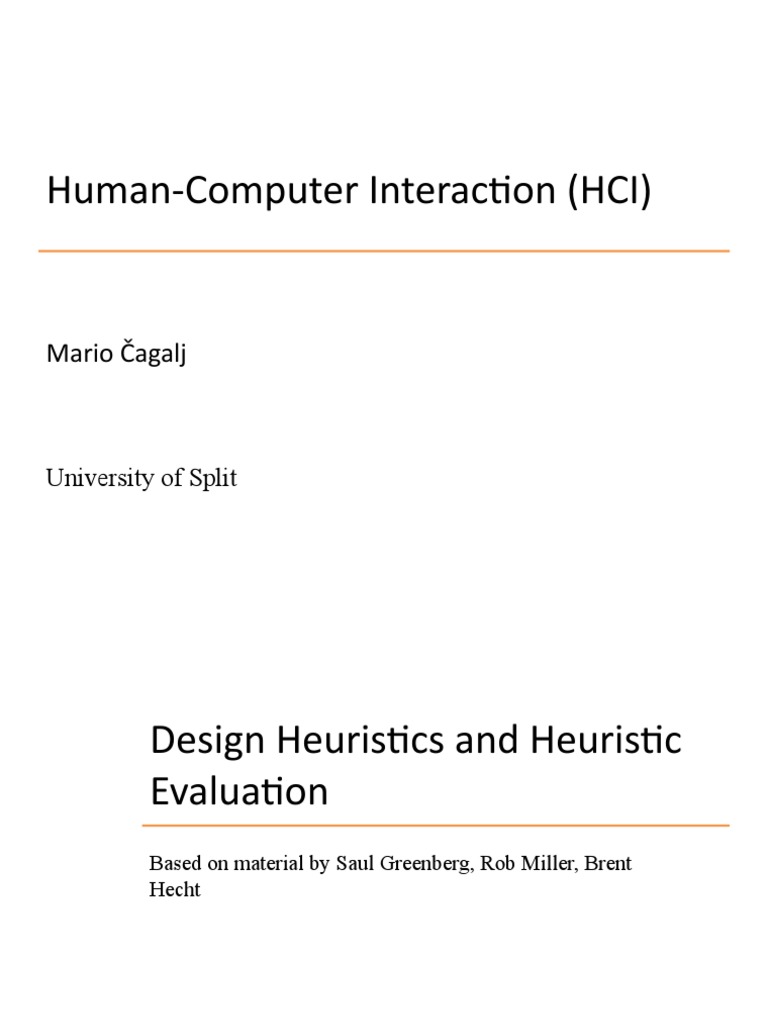 Human-Computer Interaction (HCI) : Mario Čagalj | PDF | Usability ...