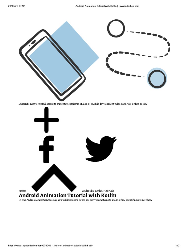 Android Animation Tutorial With Kotlin Pdf Android Operating System Xml
