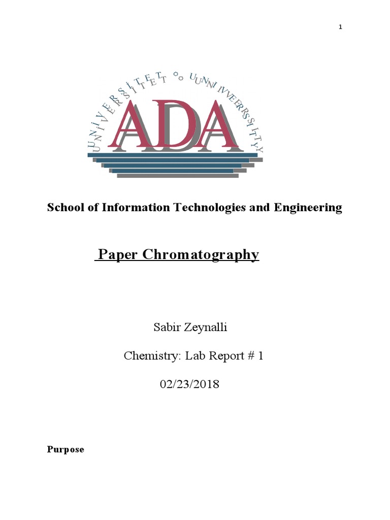 Paper Chromatography Lab Report | PDF | Chromatography | Experiment
