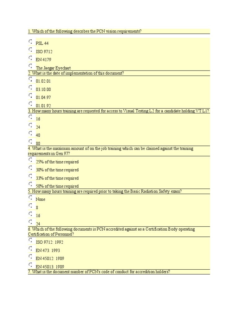 Administration PCN Module 1 | PDF | Test (Assessment) | Nondestructive ...