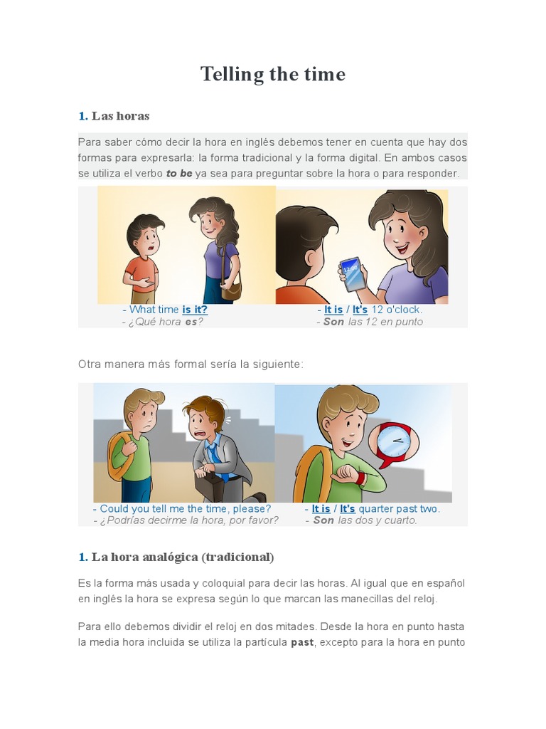 Cómo decir la hora en inglés | PDF | Hora | Reloj