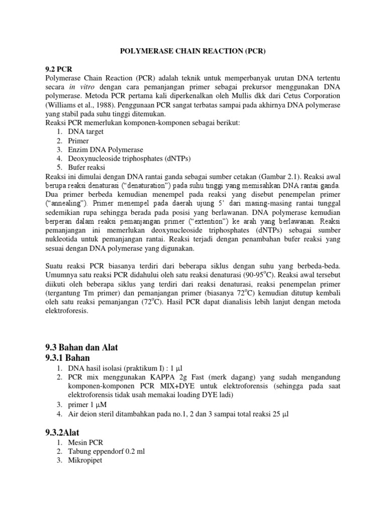 Modul 9 Polymerase Chain Reaction PCR | PDF