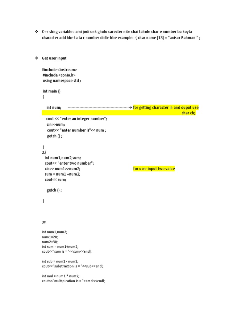C++ Important Notes | PDF | C++ | Computer Programming