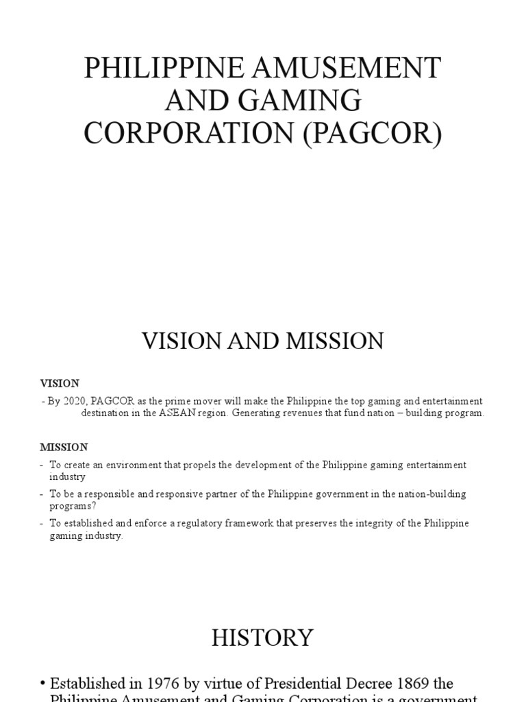 Philippine Amusement and Gaming Corporation (Pagcor) | PDF ...