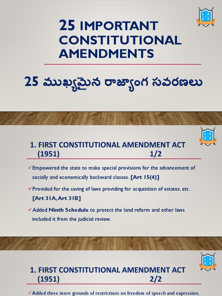 Key Constitutional Amendments Overview | PDF | State Of Emergency ...