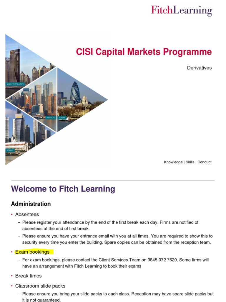 CISI Capital Markets Programme: Derivatives | PDF | Derivative (Finance ...