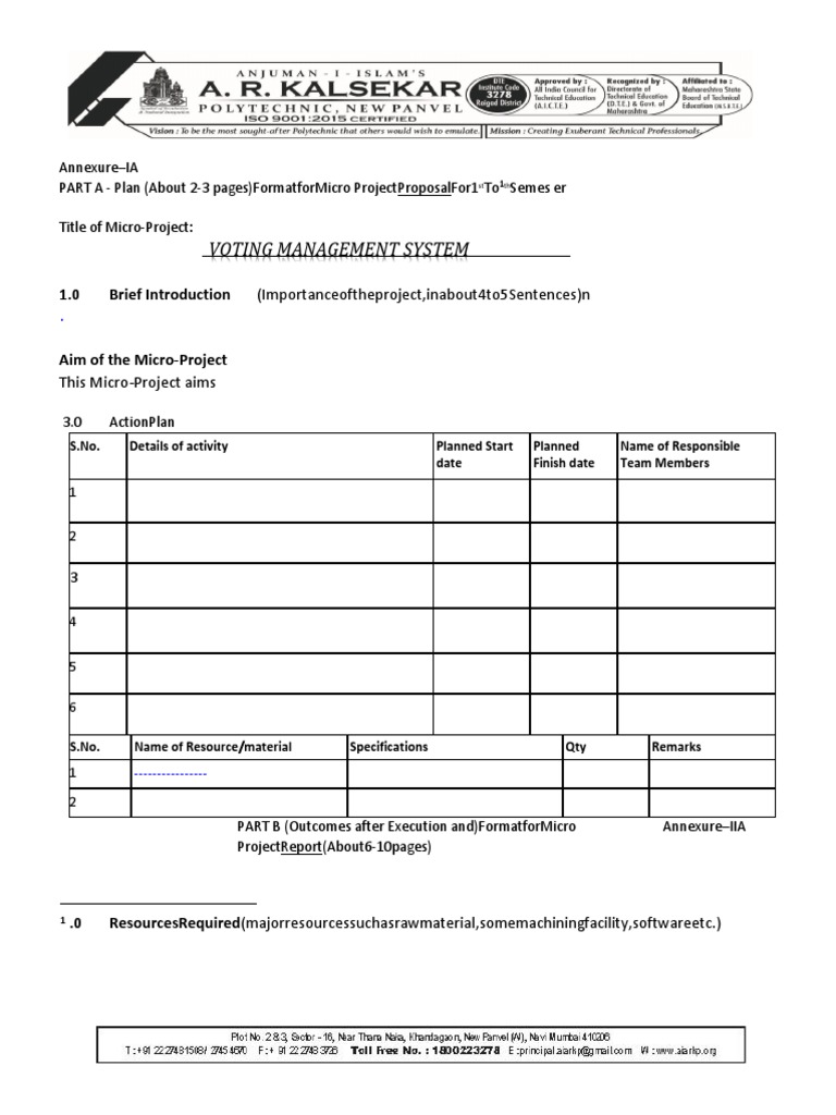 Developing a Voting Management System: A Project Proposal | PDF ...