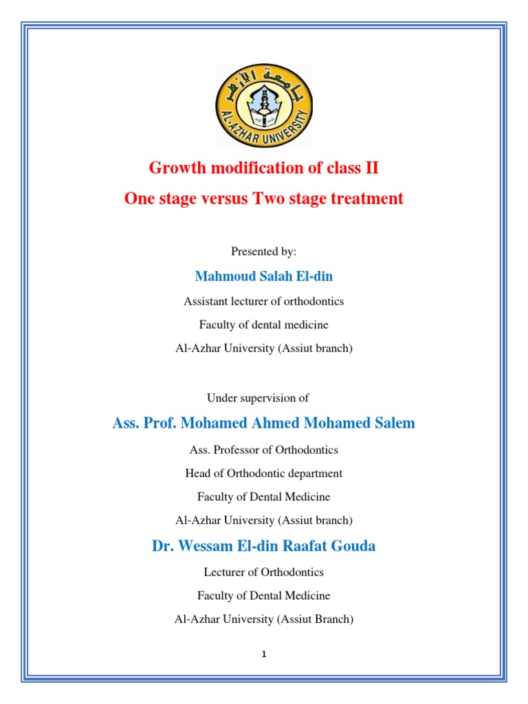 One Stage Vs Two Stage | PDF | Orthodontics | Dentistry Branches One Stage Vs Two Stage | PDF | Orthodontics | Dentistry Branches