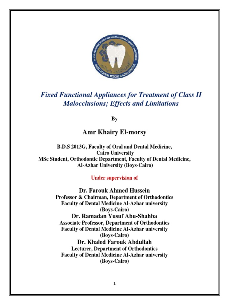 Fixed Functional Appliances for Class II | PDF | Dentistry Branches ...