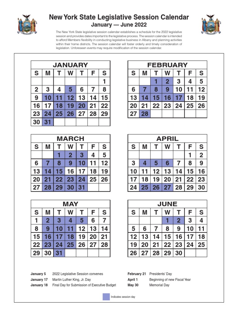 2022 Legislative Session Calendar 12-01-21 | PDF