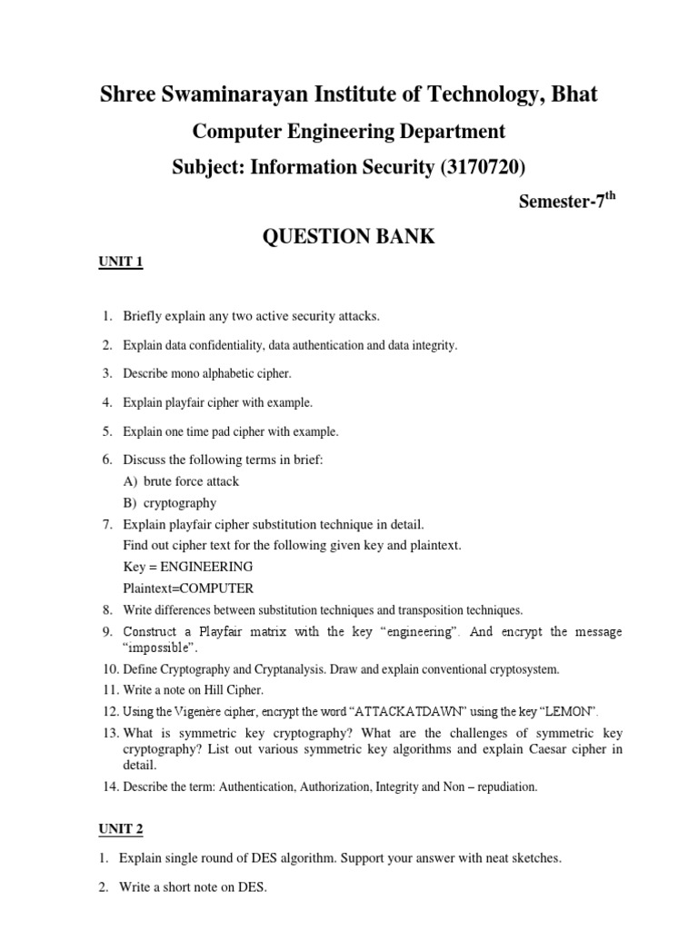 Shree Swaminarayan Institute of Technology, Bhat: Computer Engineering Department Subject ...