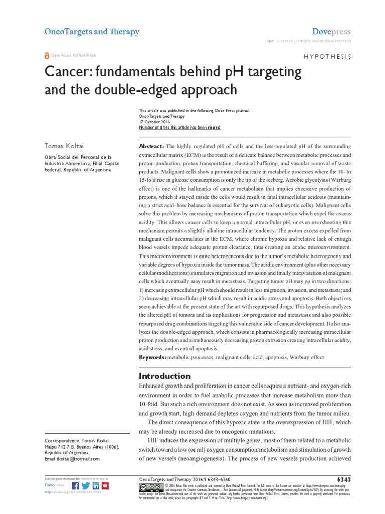 PH Targeting in Cancer | PDF | Cancer | Glycolysis