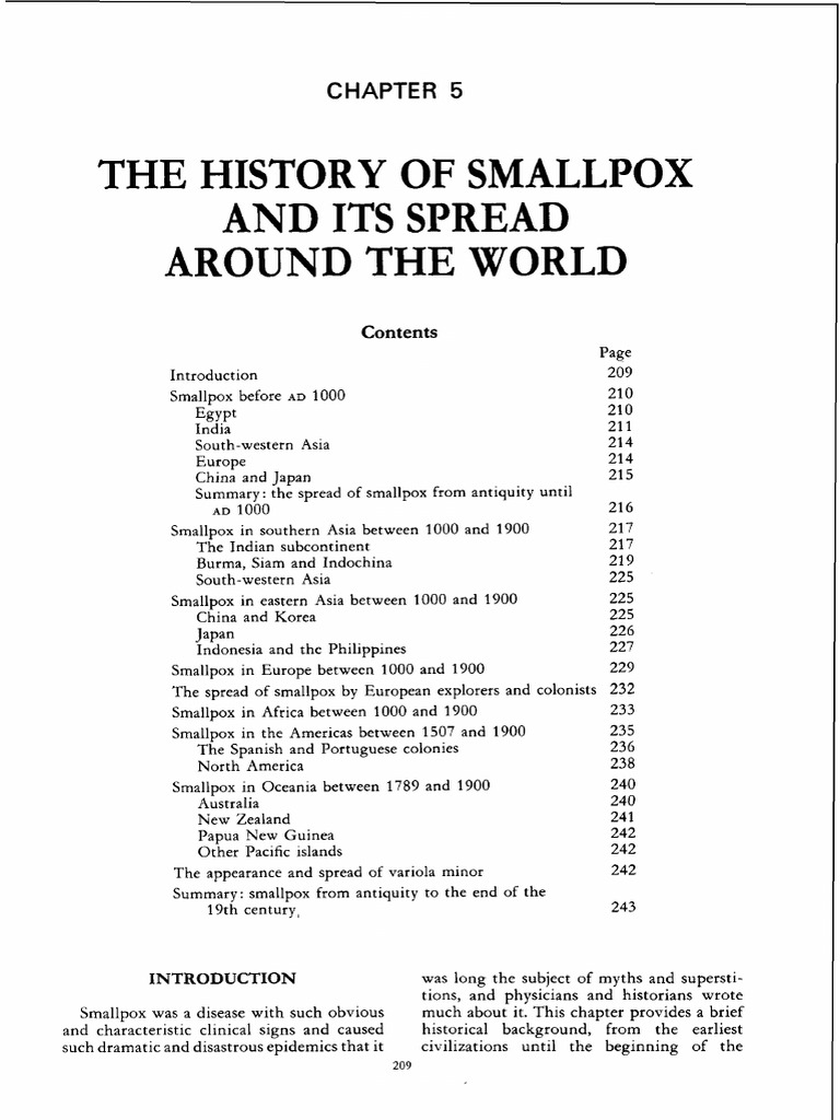 The History of Smallpox and Its Spread Around The World | PDF ...