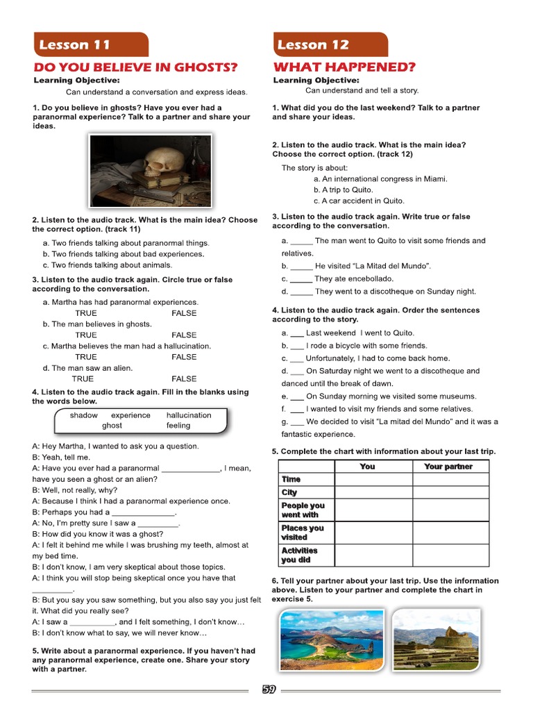 Exercise - AUDIO - L11 Do You Believe in Ghost | PDF
